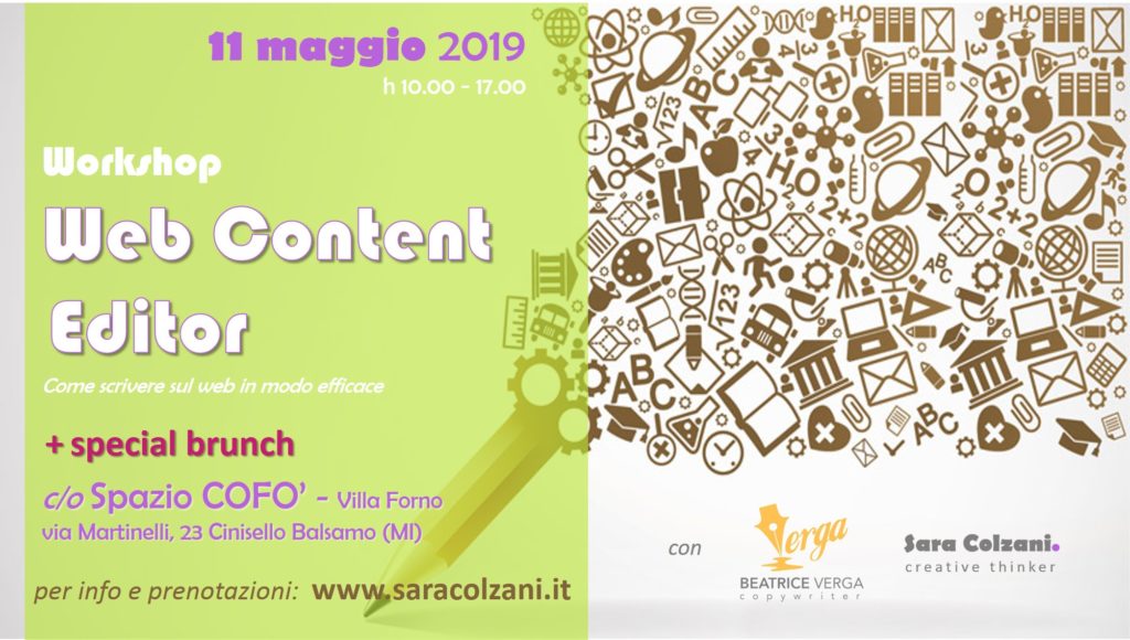 11/5: Workshop WEB CONTENT EDITOR - Sara Colzani